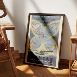 Qantas Air Map 1938 - Luftfartskort - Danske Kort - Gamlestreger