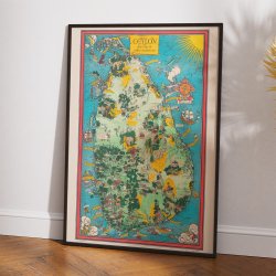 Ceylon Tea Industries 1933 - Pictorial map - Danske Kort - Gamlestreger